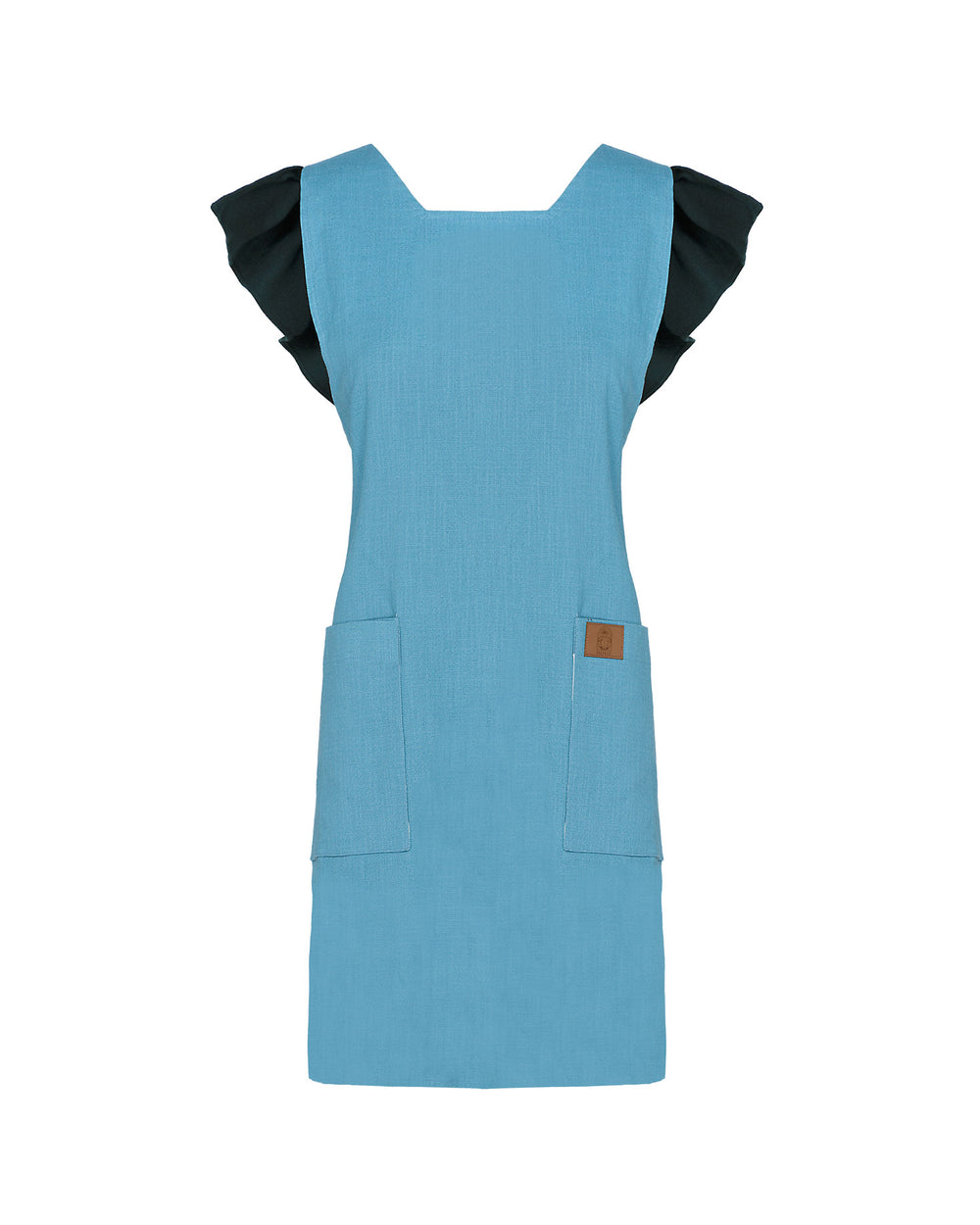 MANDIL LINO CUERPO AZUL